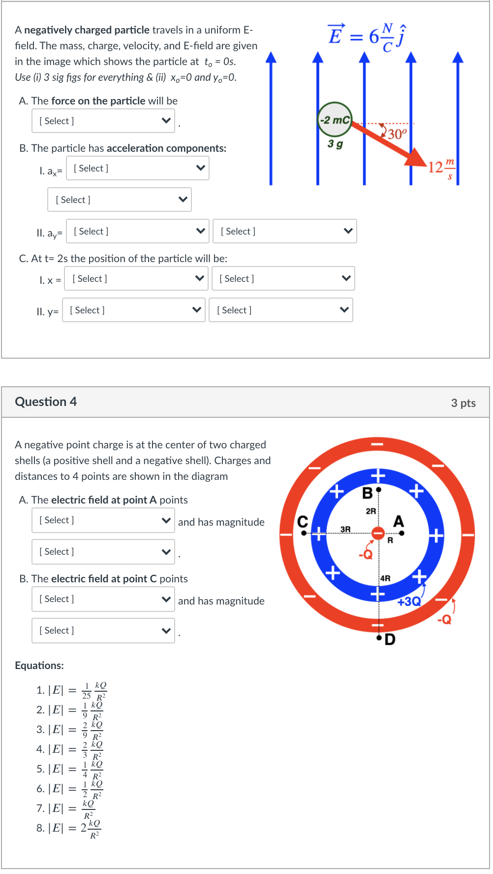 Solved N: Ē = 6^ A negatively charged particle travels in a | Chegg.com