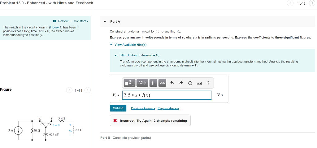 Solved Problem 13.9- Enhanced with Hints and Feedback 1 of 8 | Chegg.com