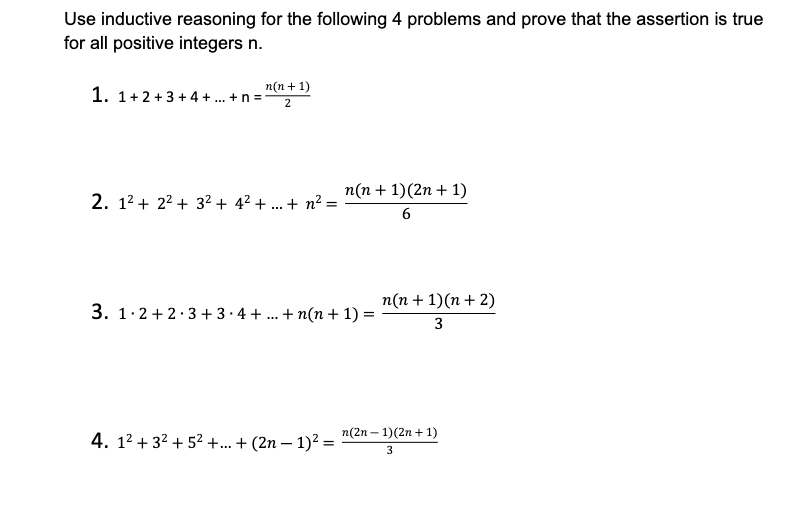Solved Use inductive reasoning for the following 4 problems | Chegg.com