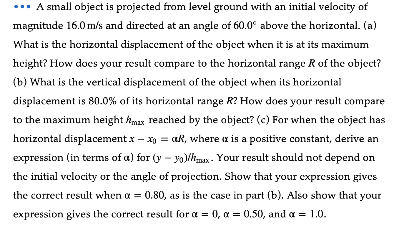 solved-a-small-object-is-projected-from-level-ground-chegg