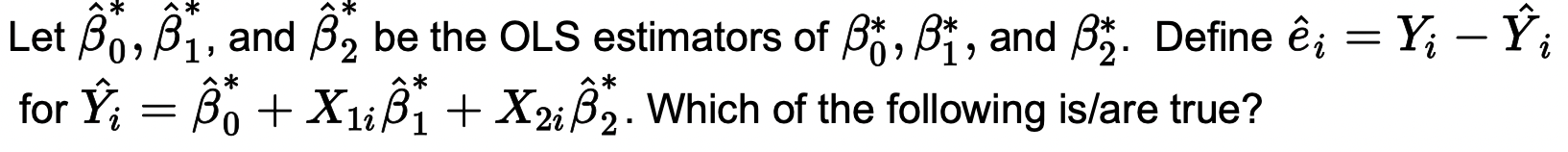 Solved Given an iid sample (X1i,X2i,Yi)i=1n, we estimate the | Chegg.com