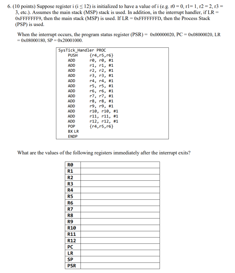 Solved 6. (10 points) Suppose register i (i