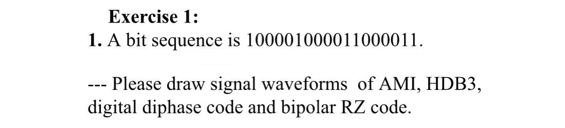 Solved Exercise 1: 1. A bit sequence is 100001000011000011 . | Chegg.com