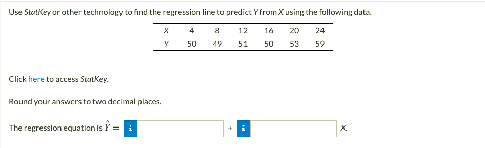 Solved Use StatKey or other technology to find the | Chegg.com