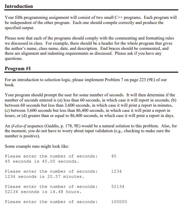 Solved Introduction Your fifth programming assignment will | Chegg.com