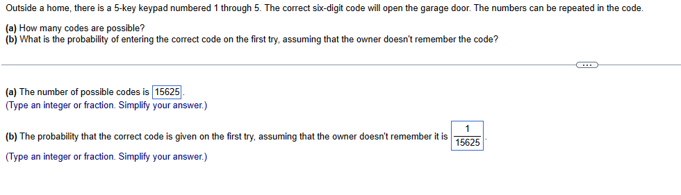 Solved Outside a home, there is a 5-key keypad numbered 1 | Chegg.com