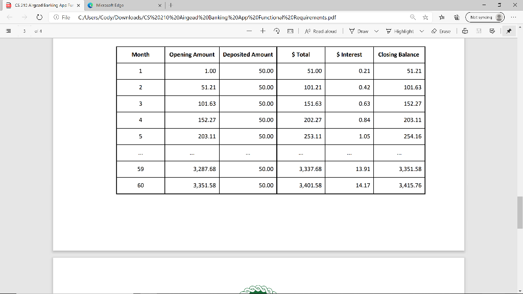 Airgead Banking App Functional Requirements 1