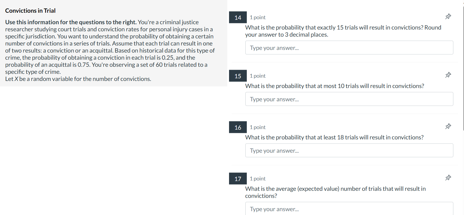 Solved Convictions in Trial Use this information for the | Chegg.com