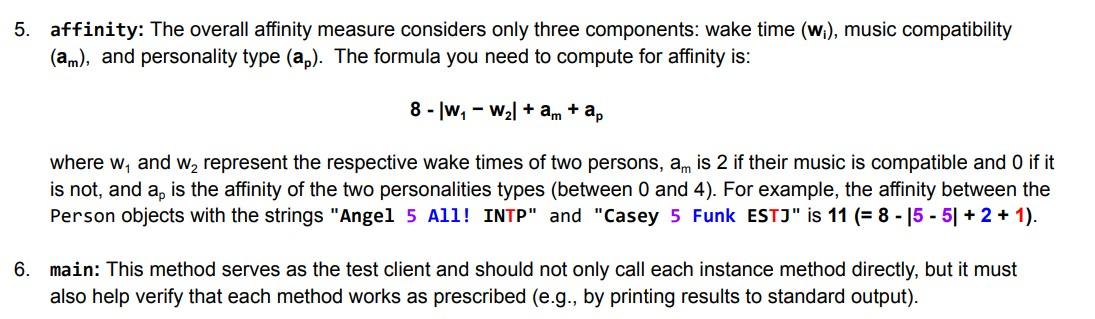 Solved Implement a roommate matching program; implement the | Chegg.com