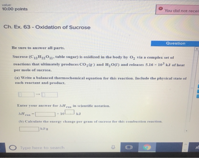 Solved value: 10.00 points You did not recei Ch. Ex. | Chegg.com
