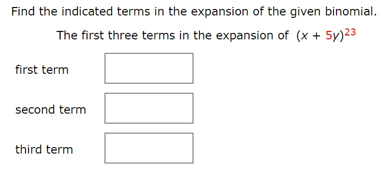 Solved Find the indicated terms in the expansion of the | Chegg.com