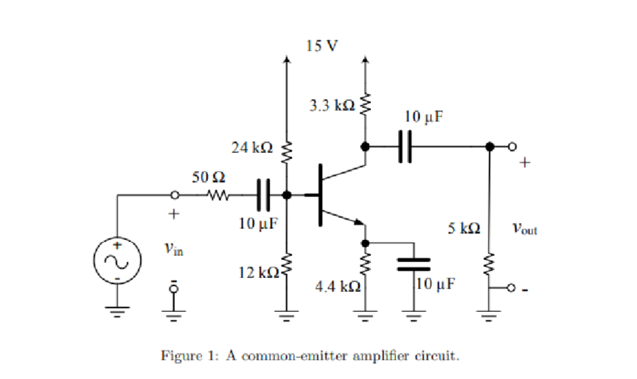 Solved Figure 1: A common-emitter amplifier circuit.Figure | Chegg.com