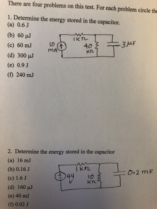 Solved 3 Determine The Energy Stored In The Inductor A