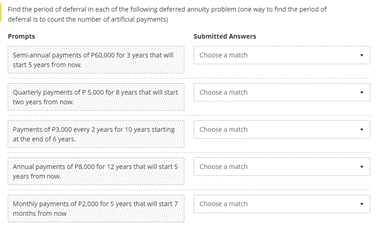 Solved Find the period of deferral in each of the following | Chegg.com