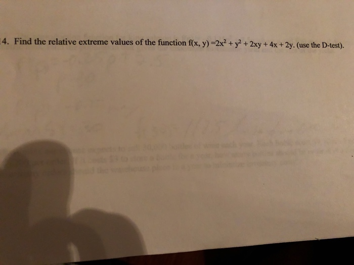 Solved Find the relative extreme values of the function f(x, | Chegg.com