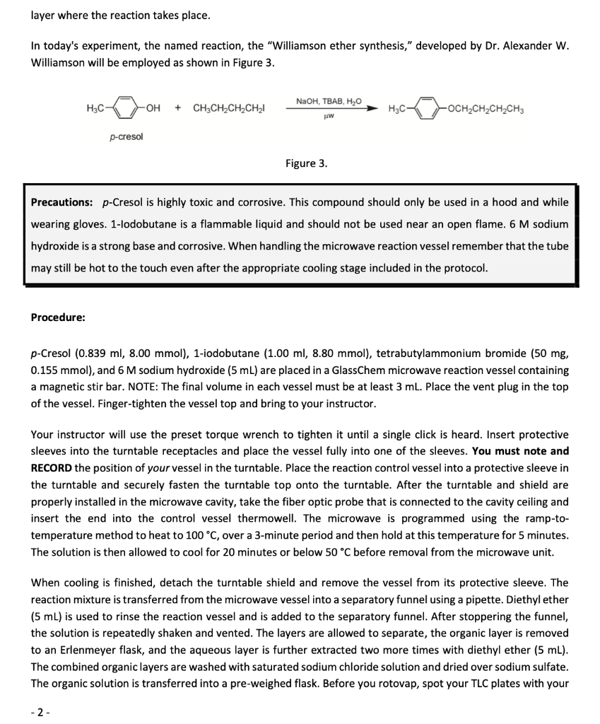 Solved Williamson Ether Synthesis Learning Objectives: • | Chegg.com