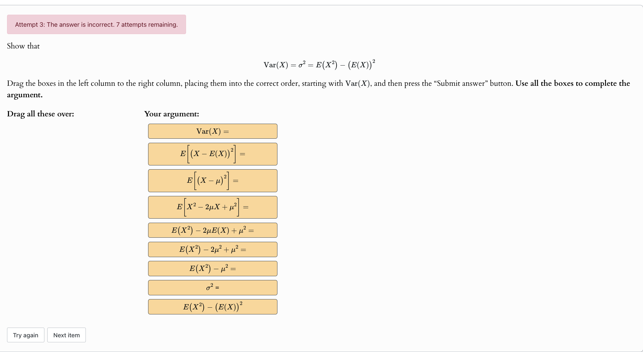 Solved Attempt 3: The answer is incorrect. 7 ﻿attempts | Chegg.com