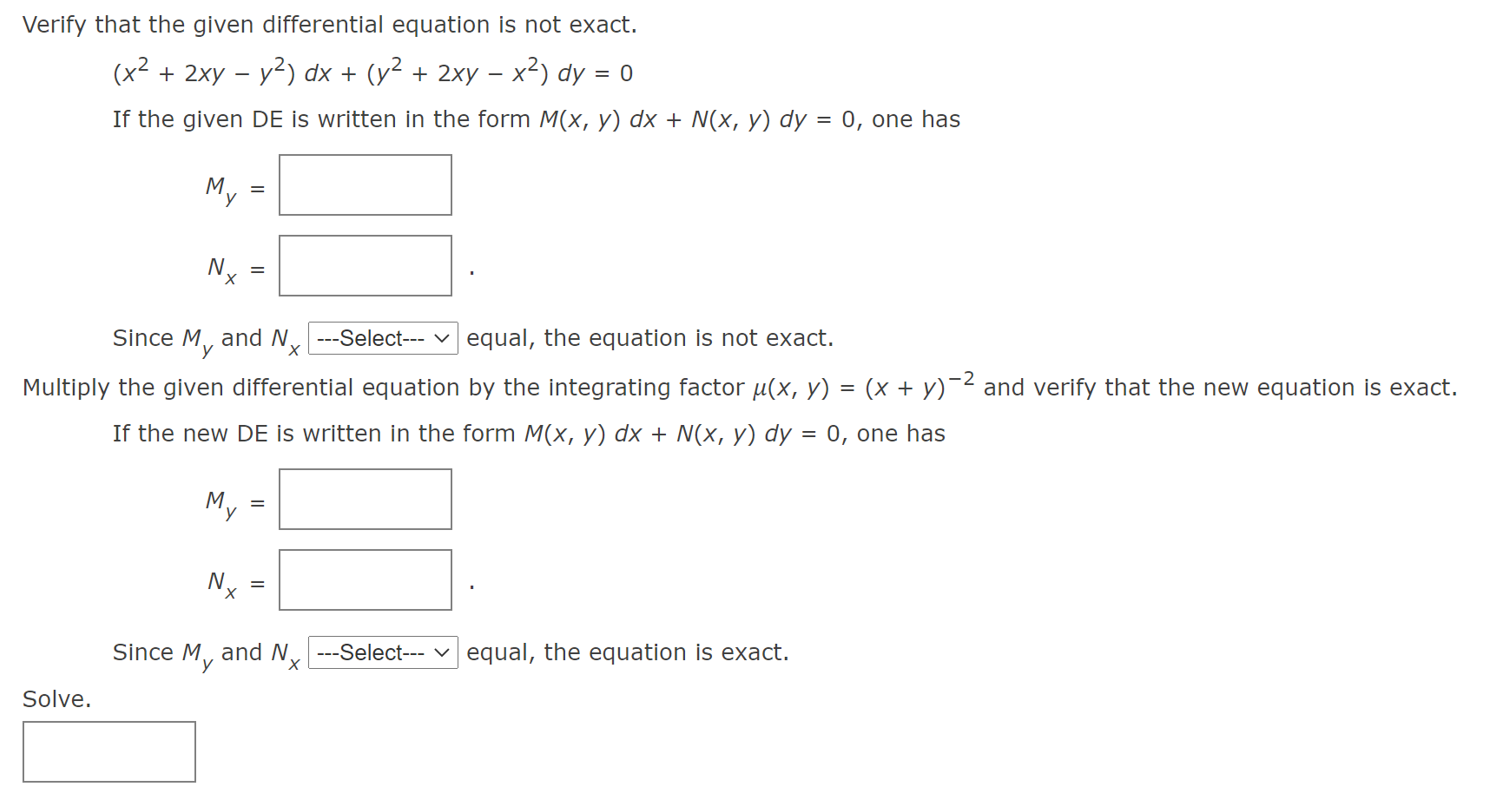 Solved Verify That The Given Differential Equation Is Not