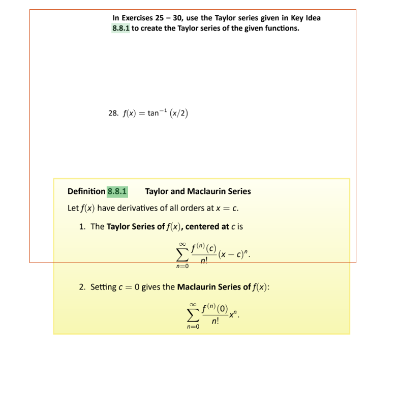 Solved In Exercises 25−30, use the Taylor series given in | Chegg.com