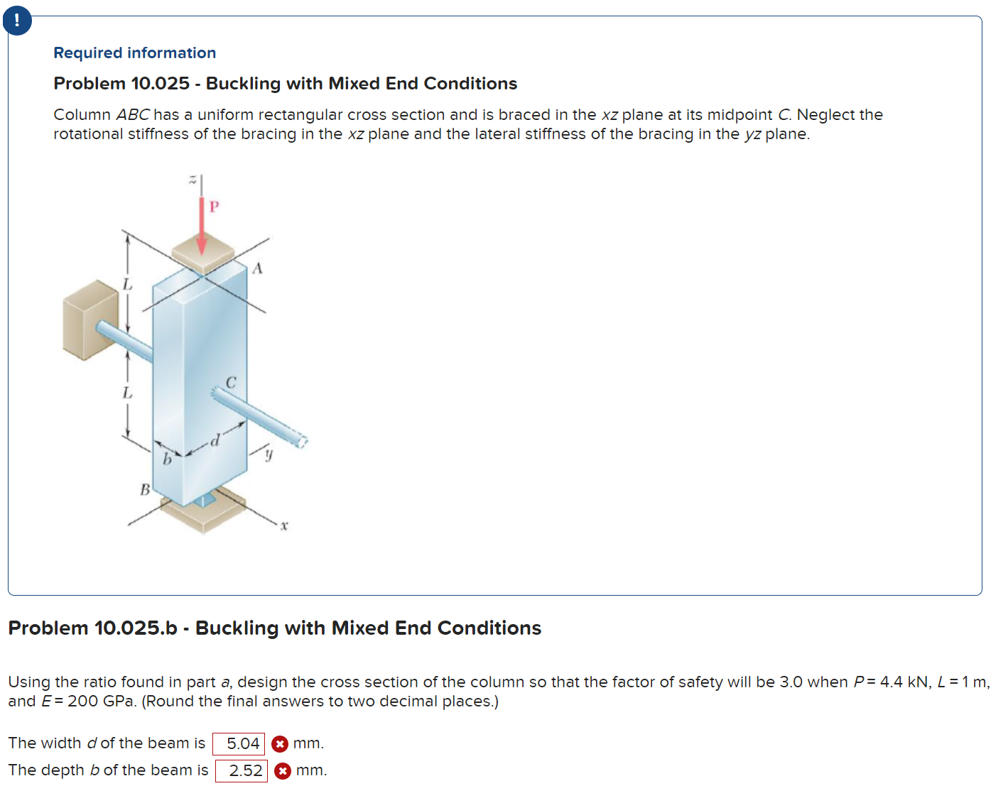 Solved Required information Problem 10.025 - Buckling with | Chegg.com