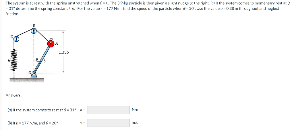 Solved The system is at rest with the spring unstretched | Chegg.com