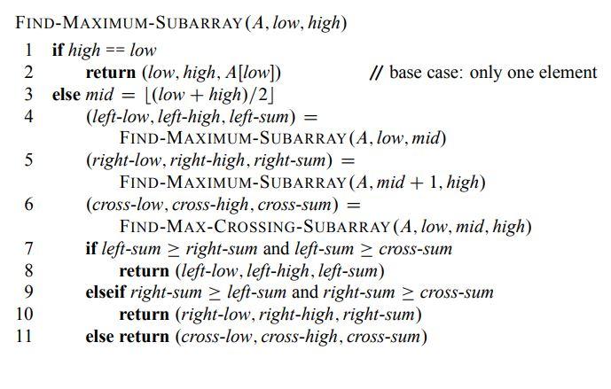 Solved FIND-MAX-CROSSING-SUBARRAY(A, low, mid, high) 1 | Chegg.com