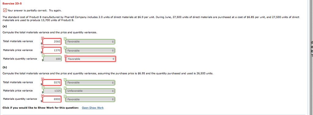 Solved Exercise 23-5 Your answer is partially correct. Try | Chegg.com
