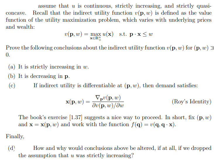 Assume That U Is Continuous Strictly Increasing And