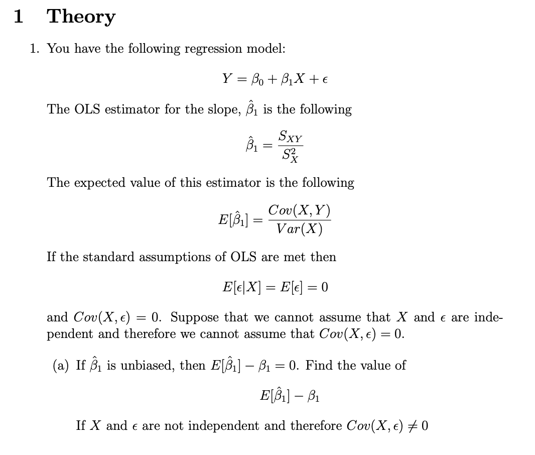Solved 1. You have the following regression model: | Chegg.com