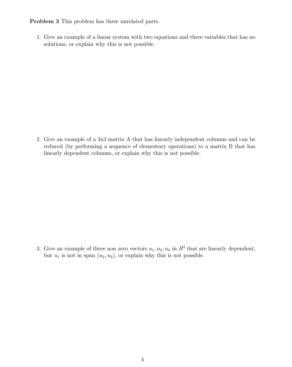 Solved Problem 3 This problem has three unrelated parts. 1. | Chegg.com