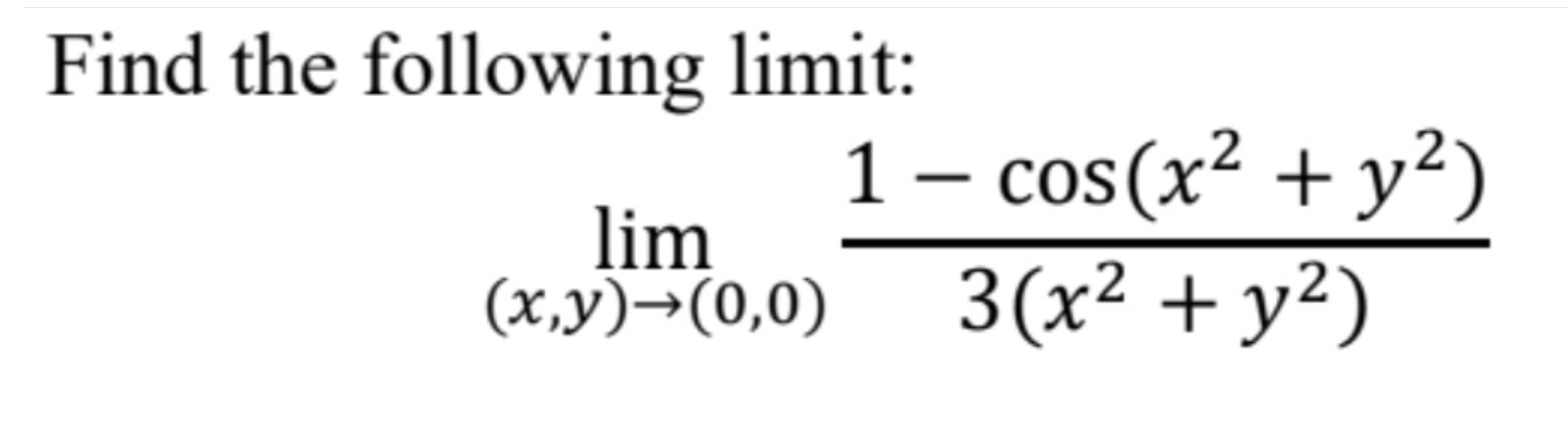 Solved Find the following limit: | Chegg.com