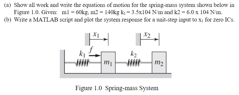 Solved (a) Show all work and write the equations of motion | Chegg.com