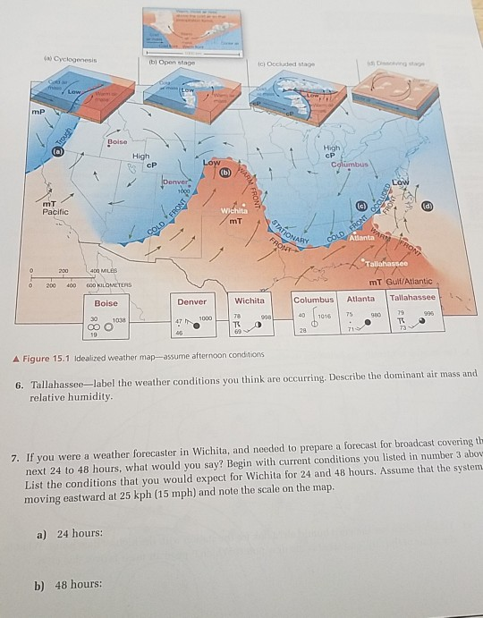 Solved Idealized Weather Map Analysis Analyze the idealized | Chegg.com