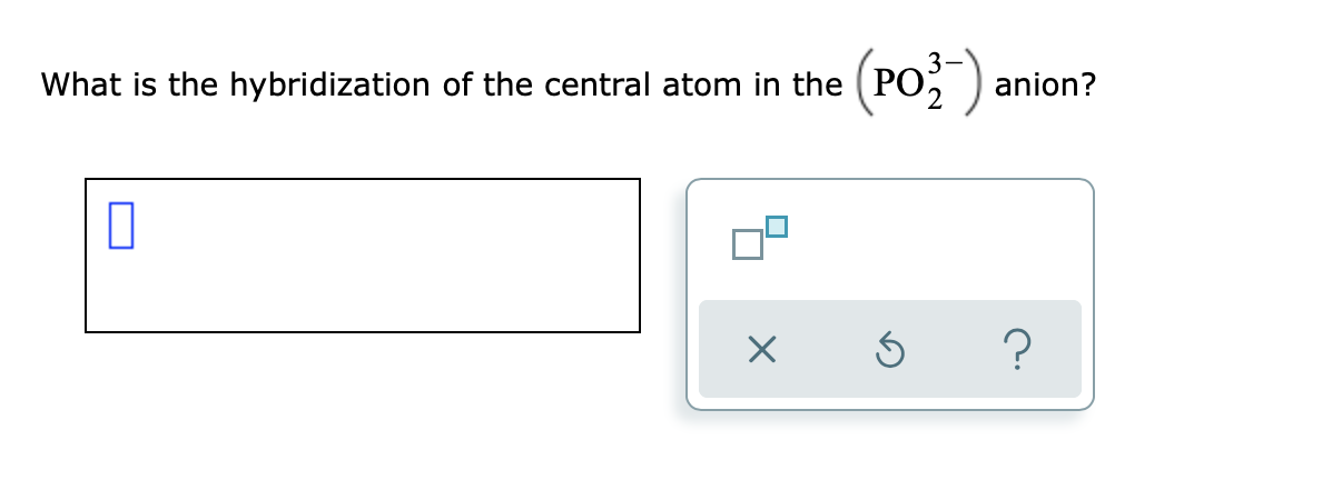 Solved What is the hybridization of the central atom in the | Chegg.com