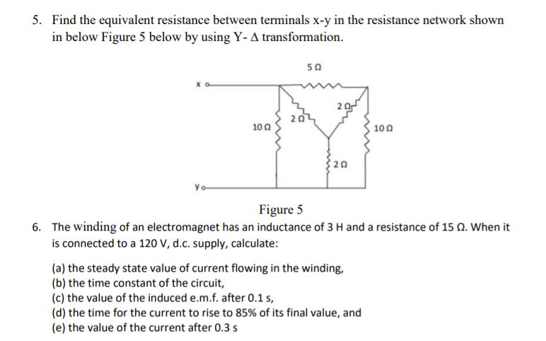 Solved 5. Find the equivalent resistance between terminals | Chegg.com