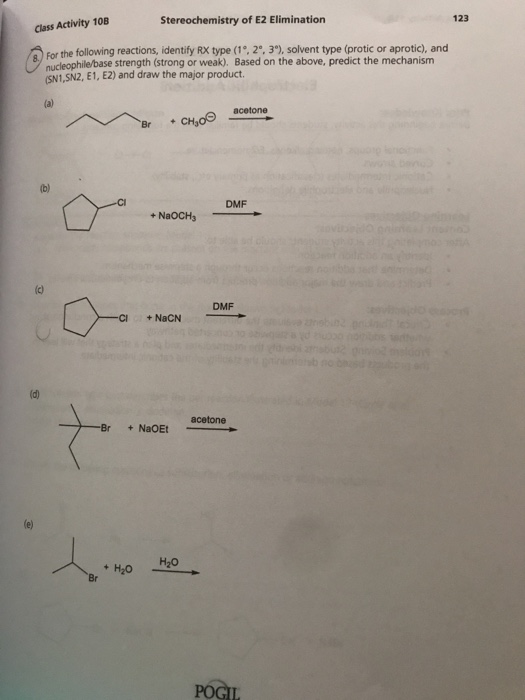 Solved Stereochemistry of E2 Elimination 123 Class Activity | Chegg.com