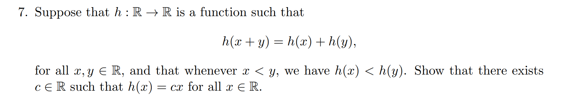 Solved 7. Suppose that h:R → R is a function such that h(x + | Chegg.com