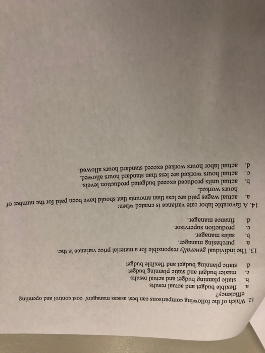 Solved 12. Which of the following comparisons can best | Chegg.com Solved 12. Which of the following comparisons can best | Chegg.com