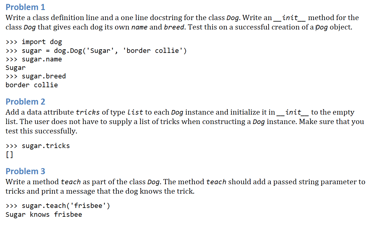 Problem 1 Write a class definition line and a one | Chegg.com