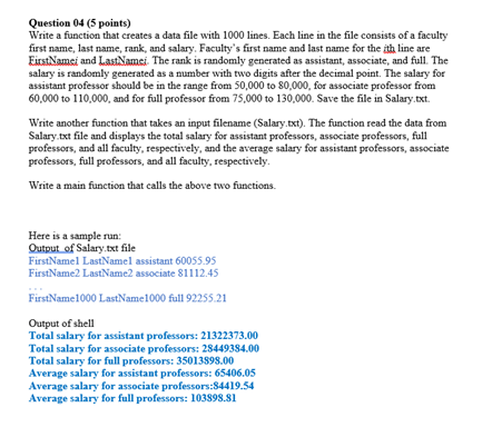 Solved Question 04 (5 points) Write a function that creates | Chegg.com