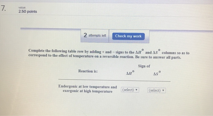 Solved 7. 2.50 points value 2 attempts left C Check my work | Chegg.com