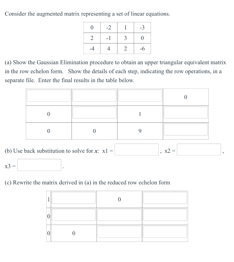 Solved Consider the augmented matrix representing a set of | Chegg.com