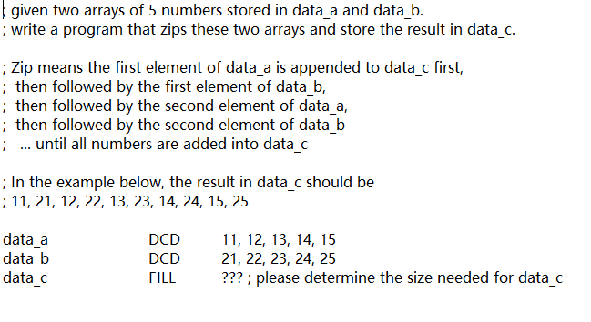 Solved given two arrays of 5 numbers stored in data_a and | Chegg.com
