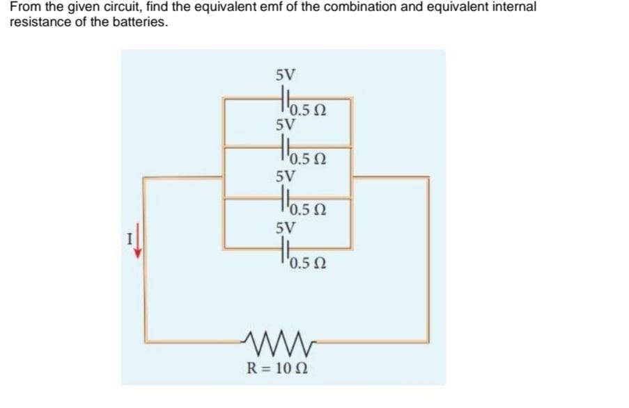 Solved From the given circuit, find the equivalent emf of | Chegg.com