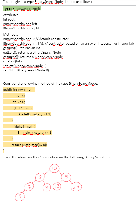 Solved You are given a type BinarySearch Node defined as | Chegg.com