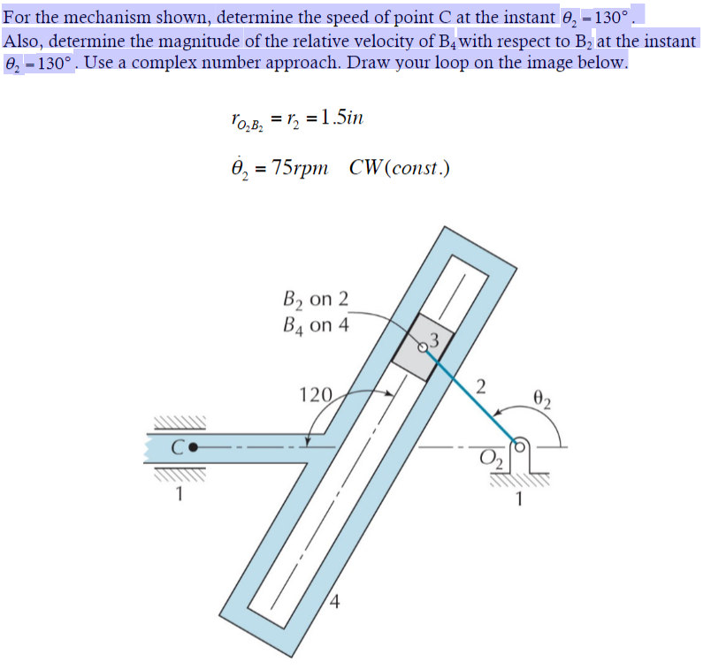 Solved For the mechanism shown, determine the speed of point | Chegg.com