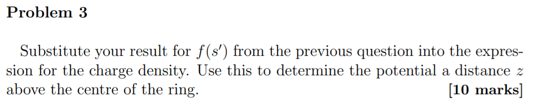 Solved Problem 2 Total charge of the ring Q can be expressed | Chegg.com