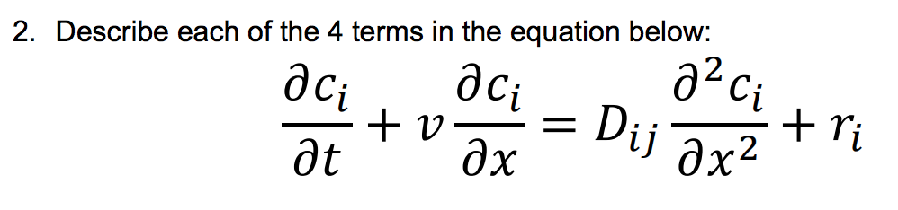 Solved 2. Describe each of the 4 terms in the equation | Chegg.com