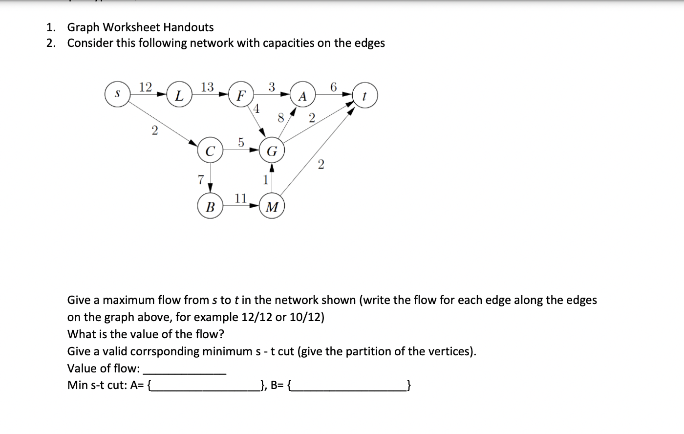 Solved 1. Graph Worksheet Handouts 2. Consider this | Chegg.com