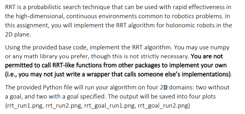 RRT is a probabilistic search technique that can be | Chegg.com